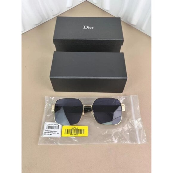 Dior | Accessories | Christian Dior Signature Square Sunglasses Gold ...